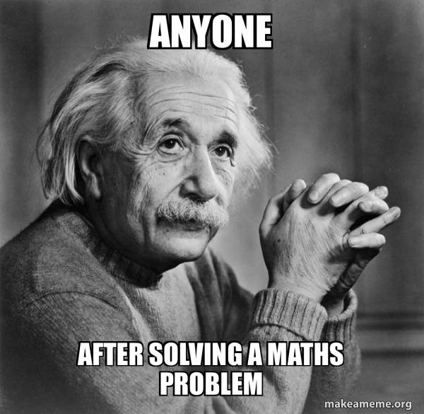 Anyone After solving a maths problem - Serious Albert Einstein Meme ...