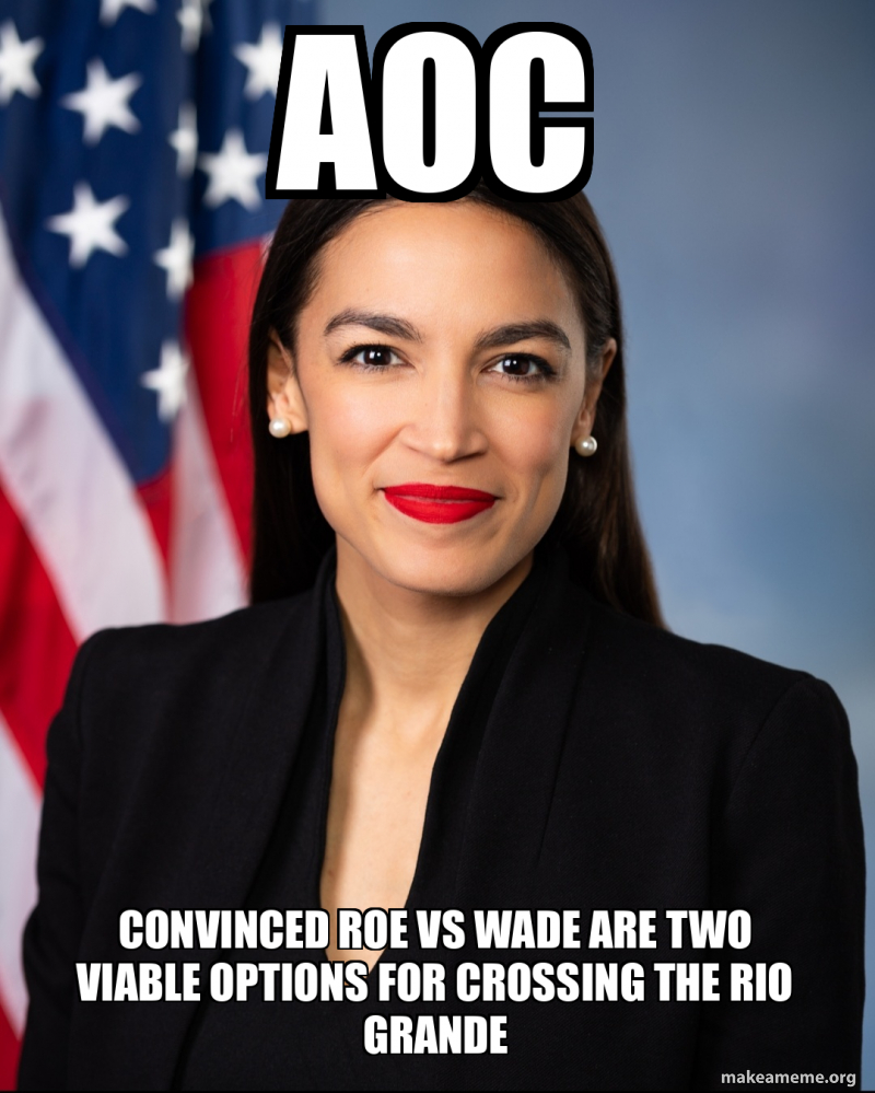 Aoc CONVINCED ROE VS WADE ARE TWO VIABLE OPTIONS FOR CROSSING THE RIO ...