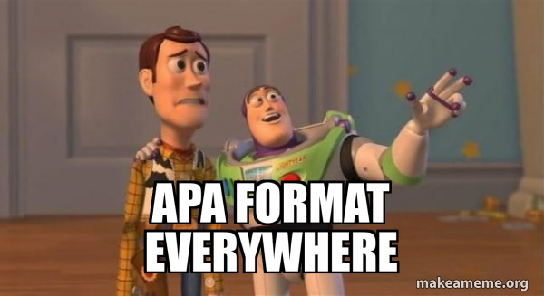 APA format everywhere - Buzz and Woody (Toy Story) Meme Meme Generator