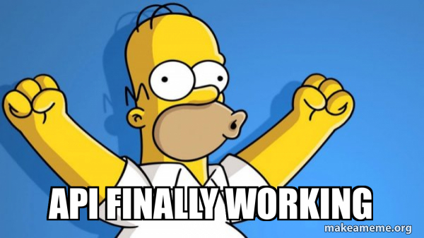 API finally working - Happy Homer Meme Generator
