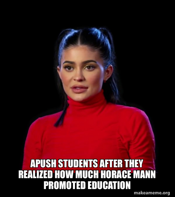 APUSH students after they realized how much Horace Mann promoted ...
