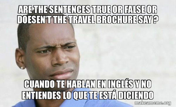 Are the sentences true or false or doesenâ€™t the travel brochure say ...