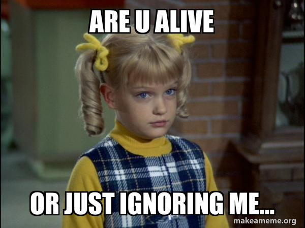 Are u alive Or just ignoring me… - Cindy Brady Meme Meme Generator
