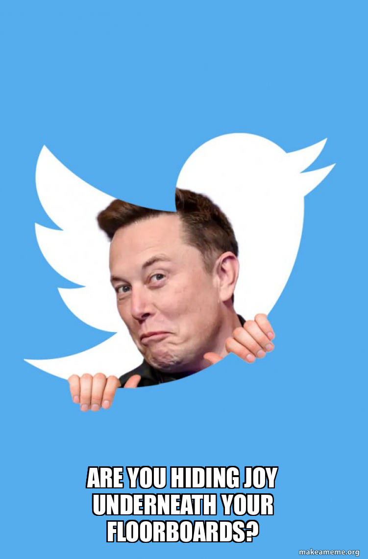 Are you hiding joy underneath your floorboards? - Elon Musk Twitter ...