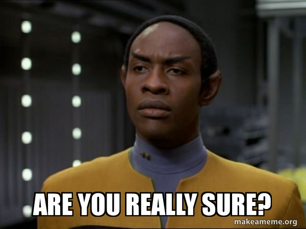 Are you really sure? - Skeptical Vulcan Meme Generator