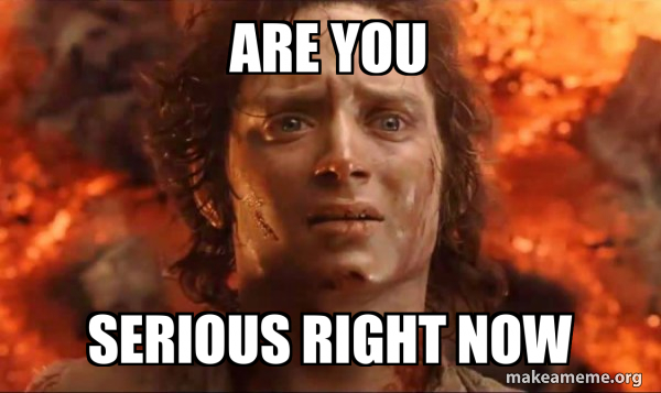 Are you SERIOUS RIGHT NOW - Frodo it's over it's done Meme Generator