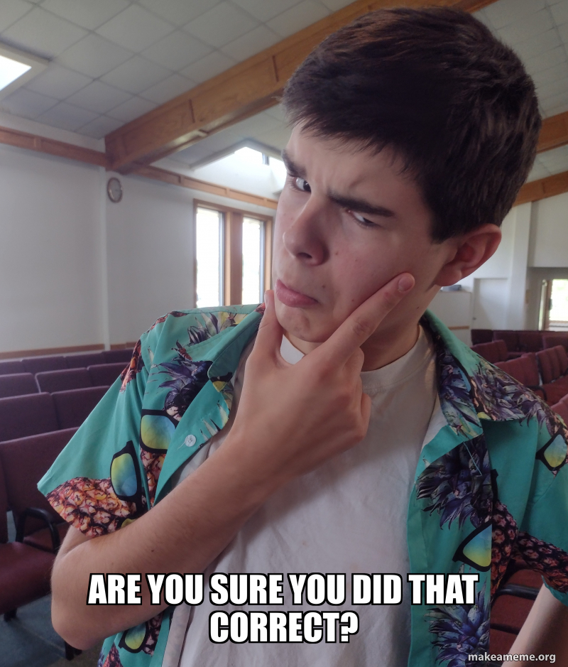 Are you sure you did that correct? Meme Generator