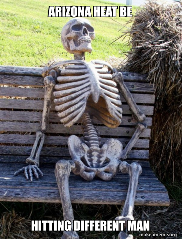 Arizona heat be hitting different man - Waiting Skeleton Meme Generator