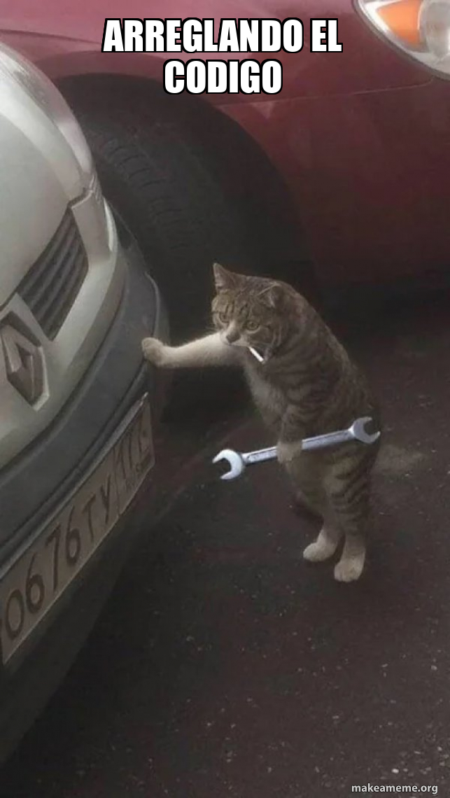 Arreglando el codigo - Mechanic Cat Meme Generator