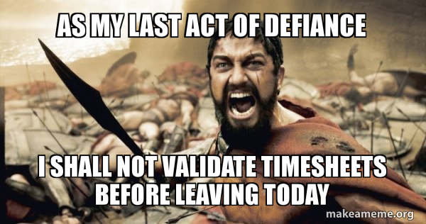 As my last act of defiance i shall not validate timesheets before ...