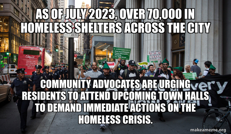 As of July 2023, Over 70,000 in homeless Shelters across the city ...