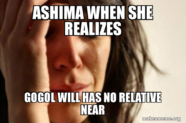 ashima when she realizes gogol will has no relative near - First World ...