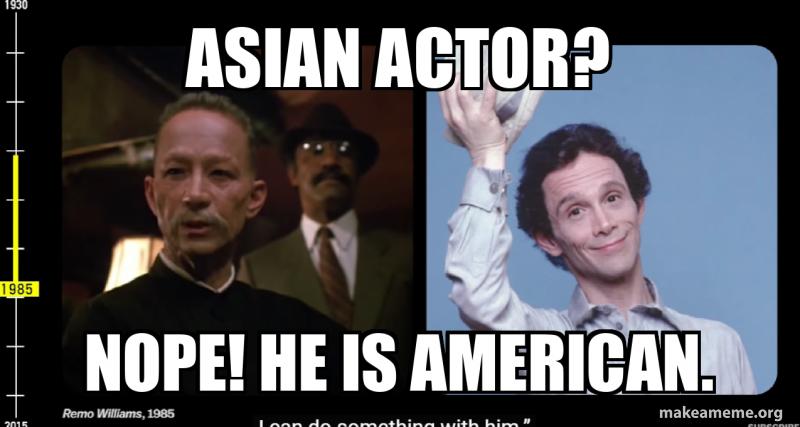 asian actor? nope! he is american. Meme Generator