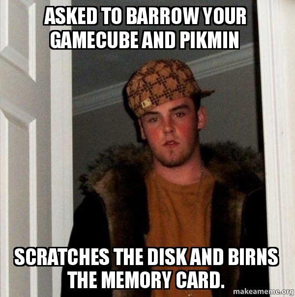 asked to barrow your gamecube and pikmin scratches the disk and birns ...