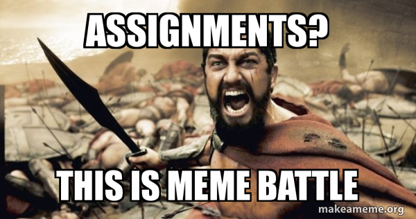 ASSIGNMENTS? THIS IS MEME BATTLE - The 300 Meme Generator