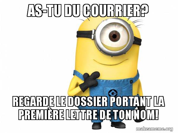 AS-TU DU COURRIER? REGARDE LE DOSSIER PORTANT LA PREMIÃˆRE LETTRE DE ...