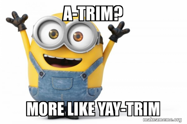 A-Trim? More Like Yay-Trim - Happy Minion Meme Generator