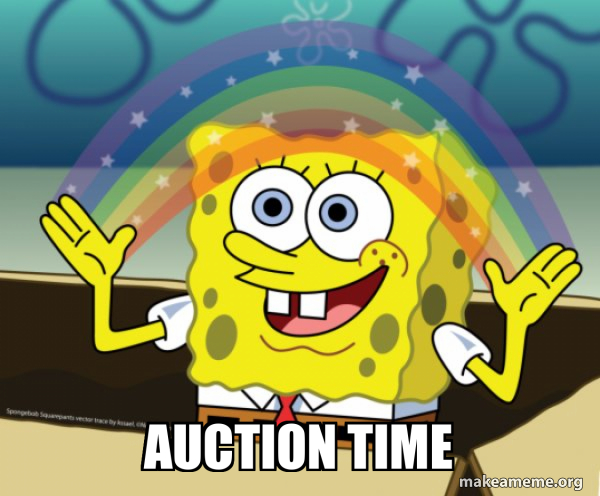 Auction time - Rainbow SpongeBob Meme Generator