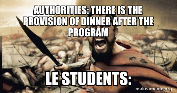 Authorities: There is the provision of dinner after the program Le ...