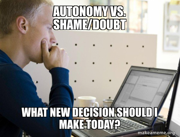 Autonomy vs. Shame/Doubt what new decision should I make today ...