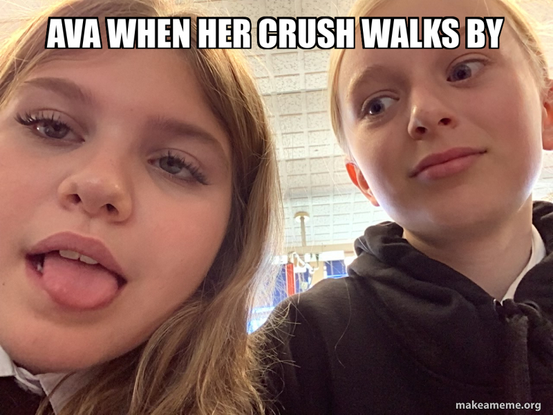Ava when her crush walks by Meme Generator