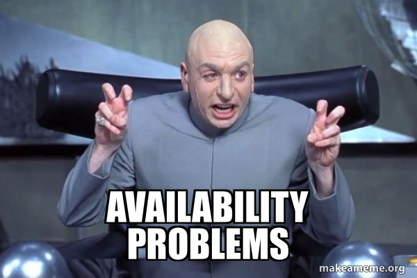 availability problems - Dr Evil Austin Powers Meme Generator