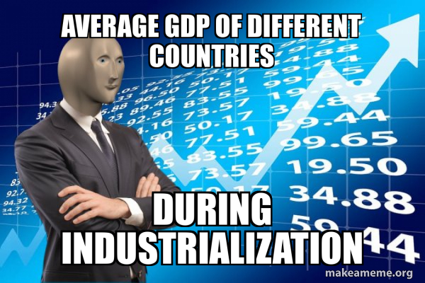 Average GDP of different countries During industrialization - Stonks ...
