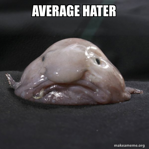 Average Hater - Blobfish Meme Generator