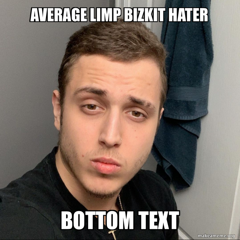 AVERAGE LIMP BIZKIT HATER BOTTOM TEXT Meme Generator