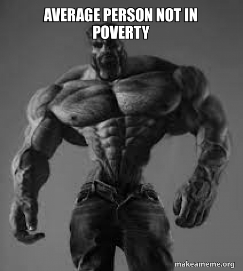Average person not in poverty Meme Generator
