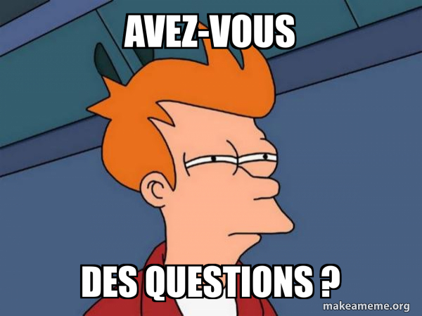 avez-vous des questions ? - Futurama Fry Meme Generator