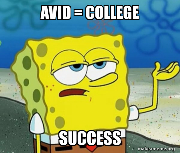 Avid = college SUCCESS - Tough SpongeBob Meme Generator
