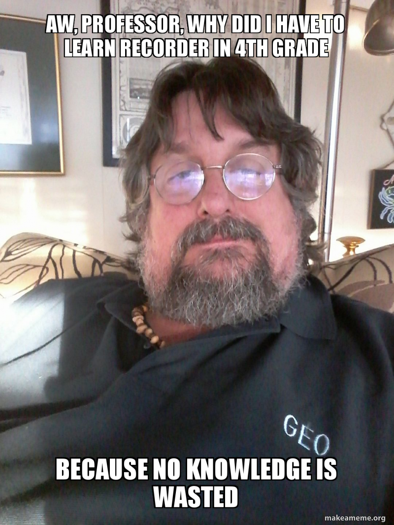 Aw, professor, why did I have to learn recorder in 4th grade because no ...