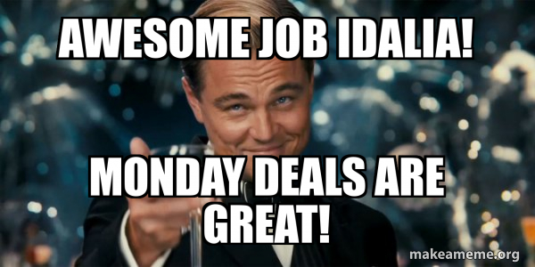 Awesome job Idalia! Monday deals are great! - Great Gatsby Reaction ...