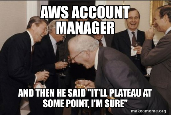 AWS Account Manager And then he said "it'll plateau at some point, i'm ...