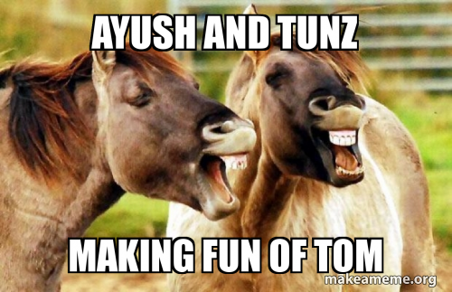 AYUSH AND TUNZ MAKING FUN OF TOM Meme Generator