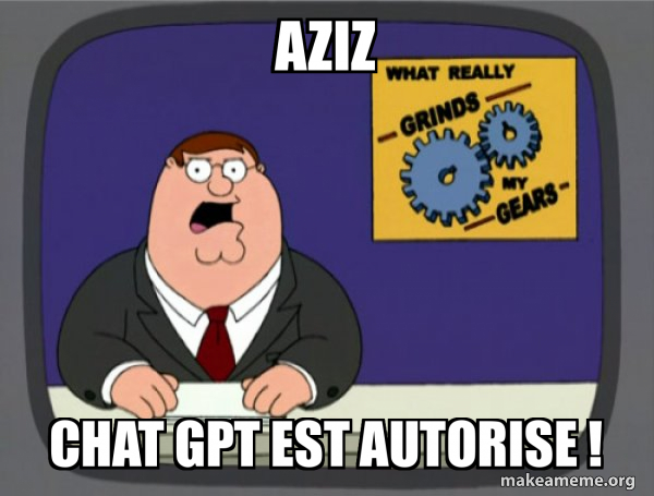 AZIZ CHAT GPT EST AUTORISE ! - What Grinds My Gears (Family Guy) Meme ...