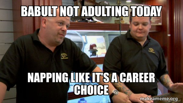 Babult Not adulting today Napping like it's a career choice - Pawn ...