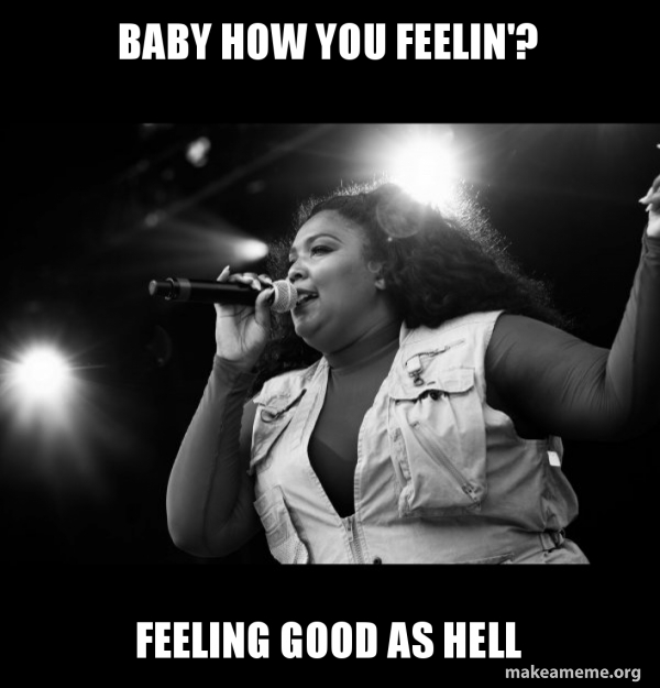 Baby how you feelin'? Feeling good as hell - Lizzo Meme Generator