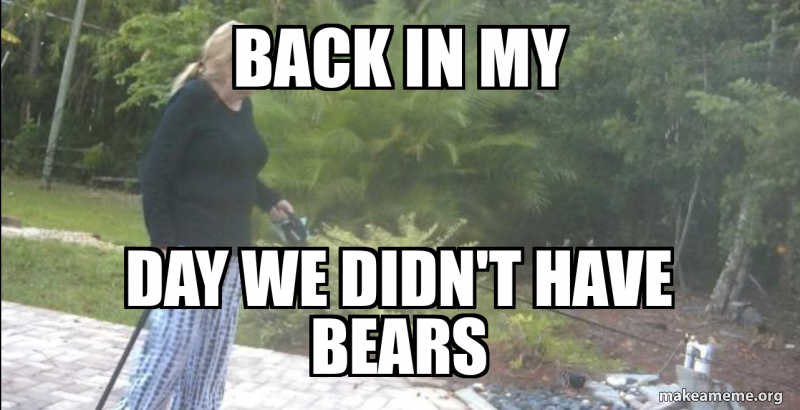 Back in my day we didn't have bears Meme Generator