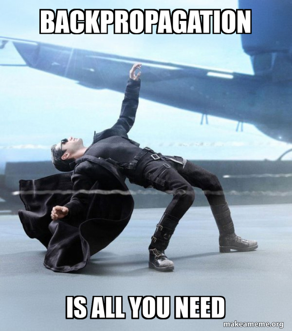 Backpropagation Is all you need - Matrix Dodge Bullet Meme Generator