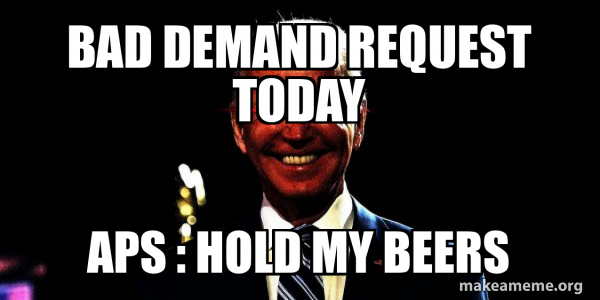BAD DEMAND REQUEST TODAY APS : HOLD MY BEERS - Dark Brandon Meme Generator
