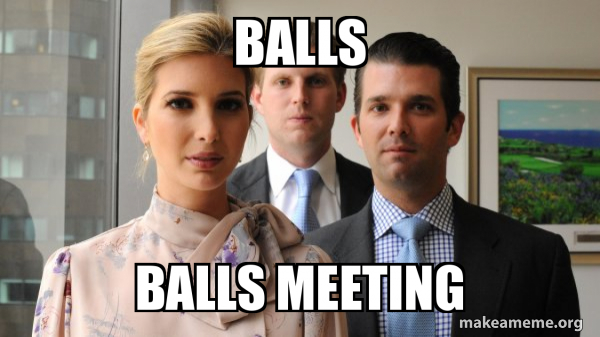 Balls Balls meeting - The Trump Kids Eric, Donald Jr and Ivanka Meme ...