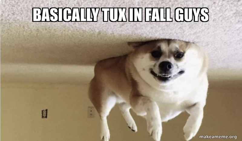 basically tUx in fall guys Meme Generator