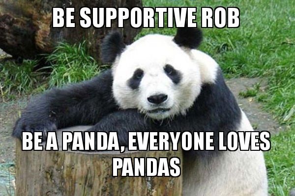Be supportive Rob Be a Panda, Everyone loves Pandas - Confession Panda ...