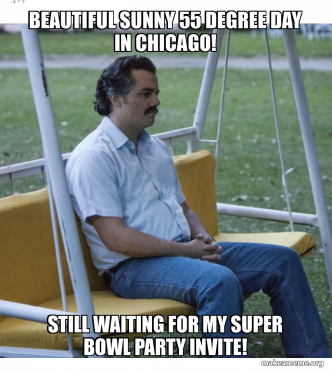 Beautiful sunny 55 degree day in chicago! Still waiting for my super ...