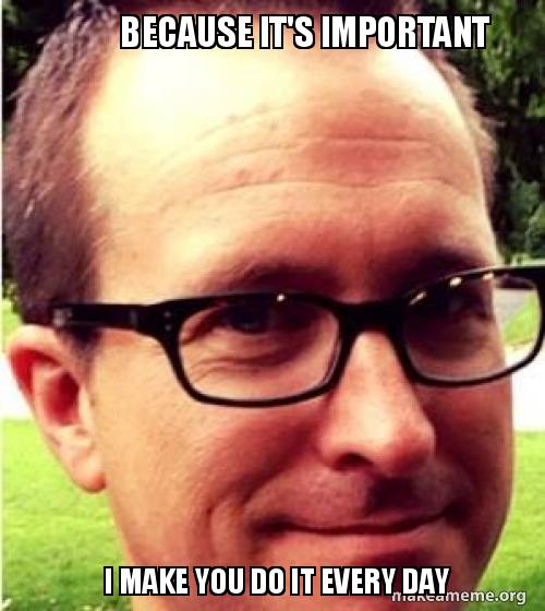 because it's important I make you do it every day Meme Generator