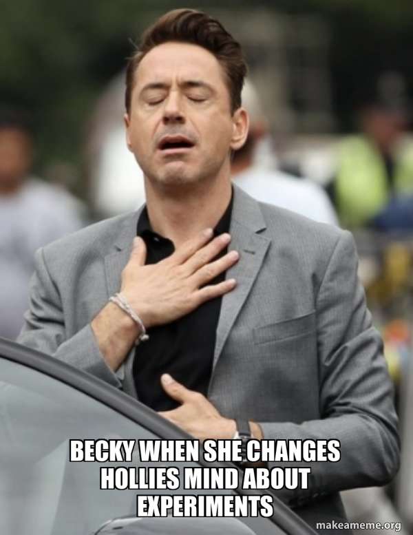 Becky when she changes hollies mind about experiments - Tony Stark ...