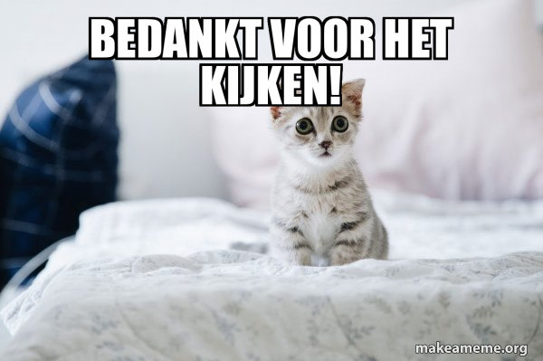 Bedankt voor het kijken! - Cute Kitten Meme Generator