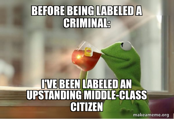 before being labeled a criminal: I've been labeled an upstanding middle ...